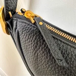 Quince | Bags | Quince Mini Crescent Italian Leather Black Shoulder Bag ...